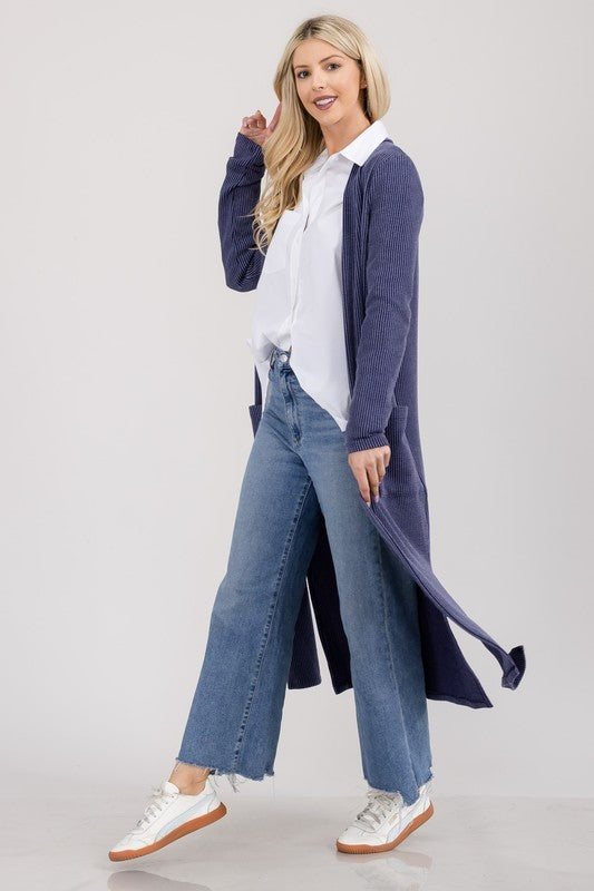 Wave Rib Long Cardigan – American Honey Boutique & Gift